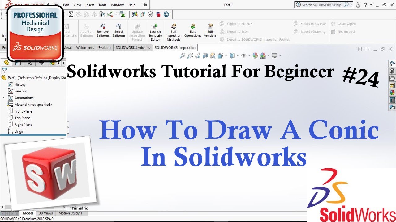 Solidworks Tutorial For Begineer #24 - How To Draw Conic In Solidworks ...