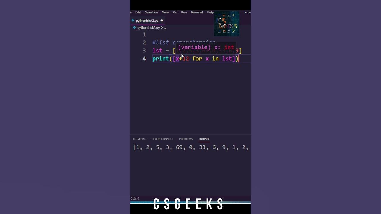 List Comprehension In Python Python Coding Python3 Pythontricks Youtube