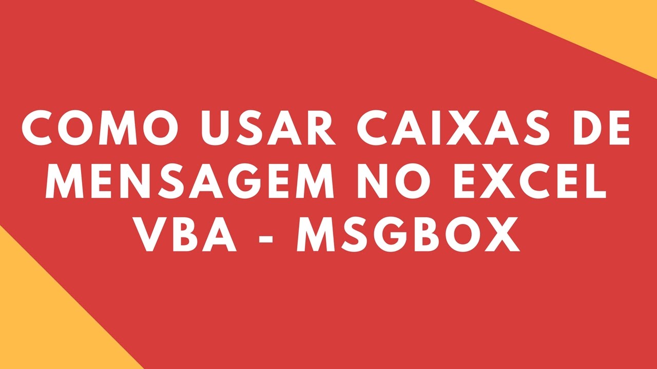 Vba Como Usar Caixas De Mensagem Msgbox No Excel Youtube Hot Sex Picture
