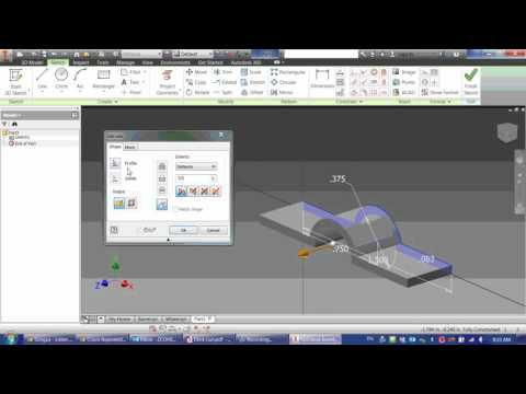 Autodesk Inventor Tutorials Deck Gun part 2--Trunion - YouTube