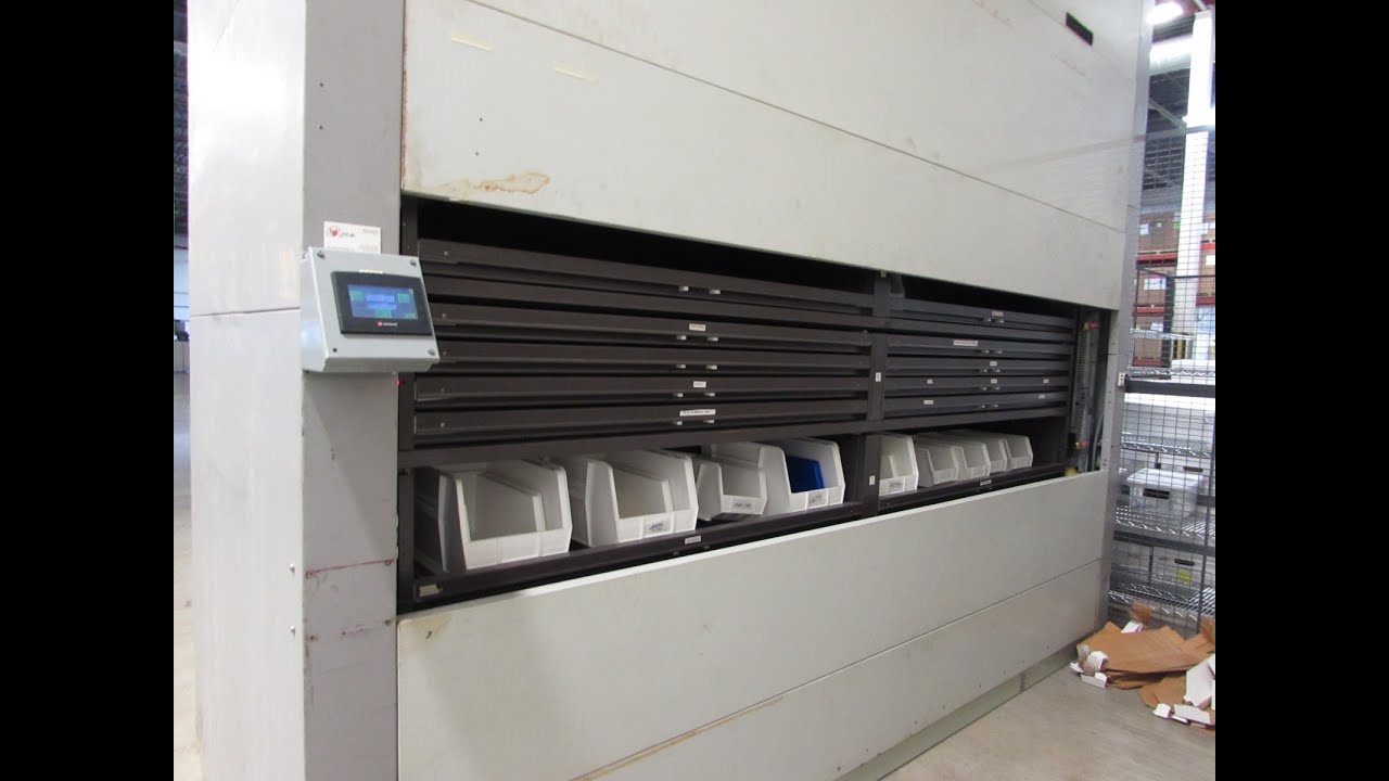 Hanel Rotomat Vertical Storage System with (15) Carriers - YouTube