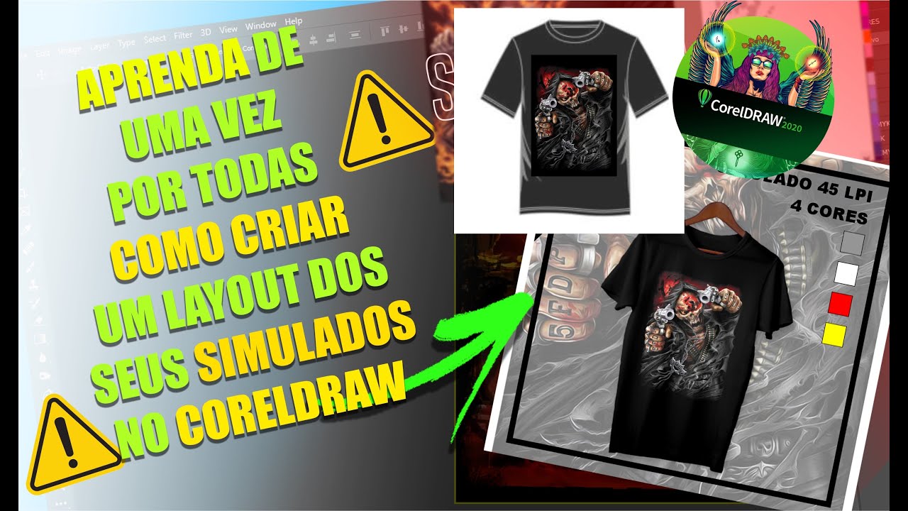 COMO CRIAR UM LAYOUT(MOCKUP) DA SUA ESTAMPA SIMULADO NO CORELDRAW - YouTube