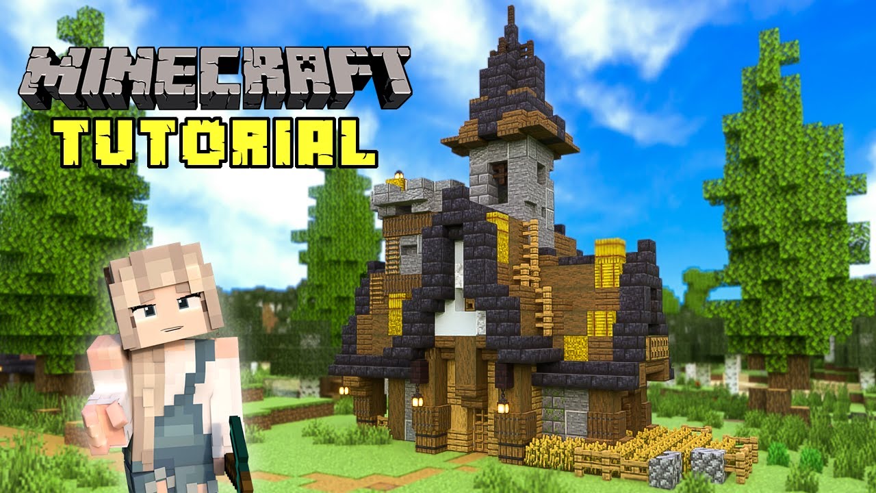 Minecraft Tutorial | Rustic Medieval Tower House | Animation - YouTube