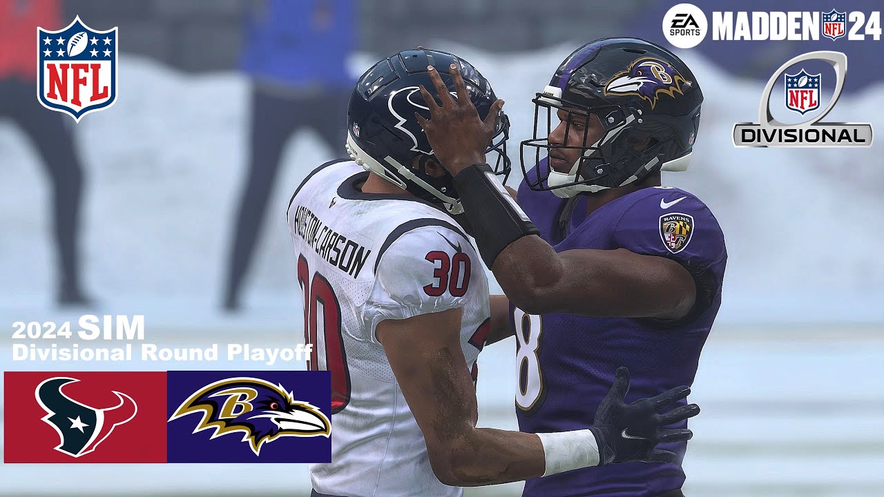 Madden 24 Ravens vs Texans Divisional Round Playoff Game Full ...