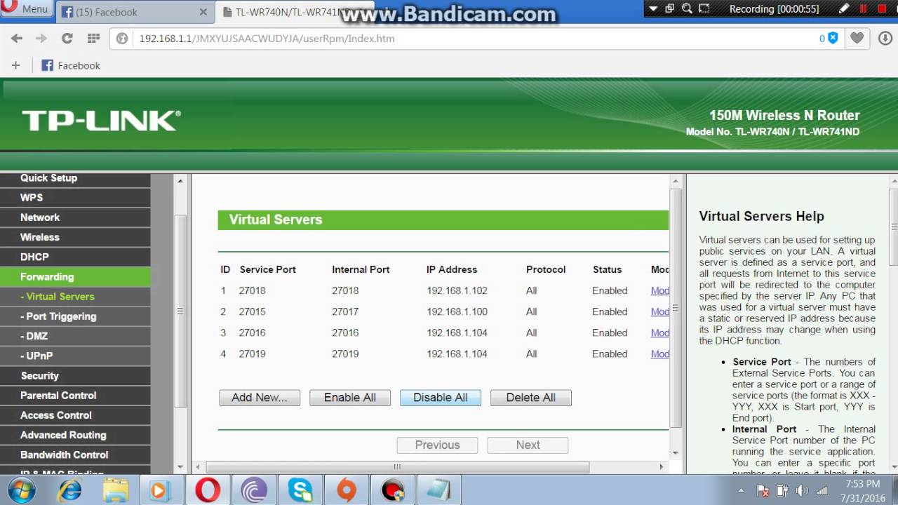 How to port Forward With TPLINK Router - YouTube