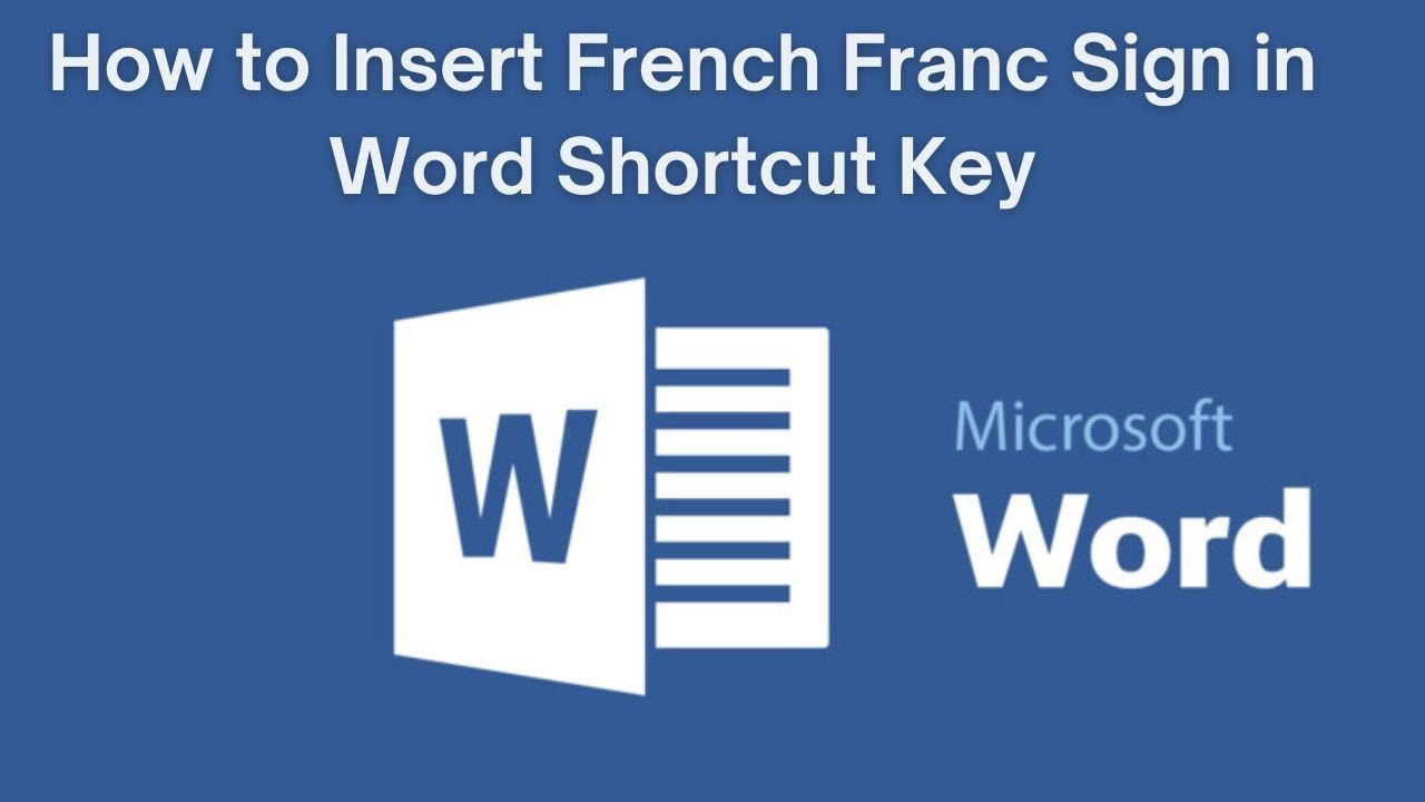 How to Insert French Franc Sign in Word Shortcut Key | How to insert ...
