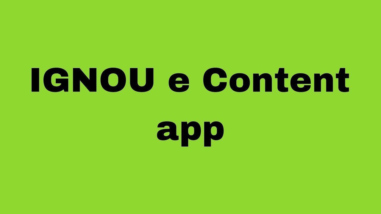 IGNOU e content app 👆 - YouTube