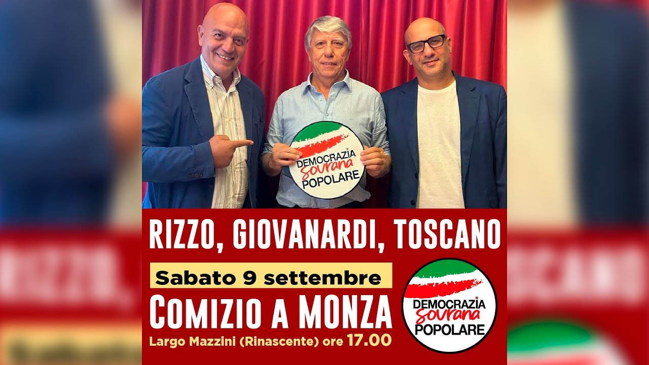Comizio a Monza IN DIRETTA - Rizzo, Giovanardi, Toscano - YouTube