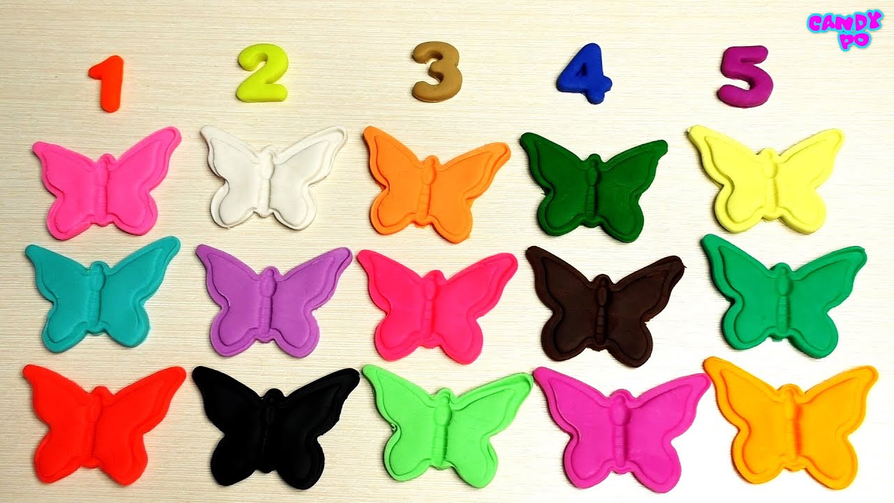 Learn To Count with Play Dough Rainbow of Butterflies 1-20| Learn ...