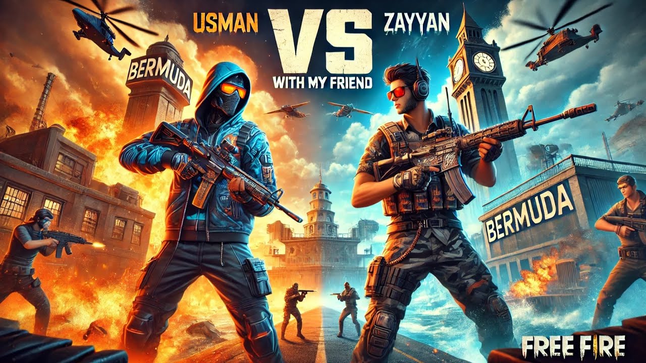 In free fire 1v1 with my cousin Zayyan #Usman Gaming#gaming#free fire ...