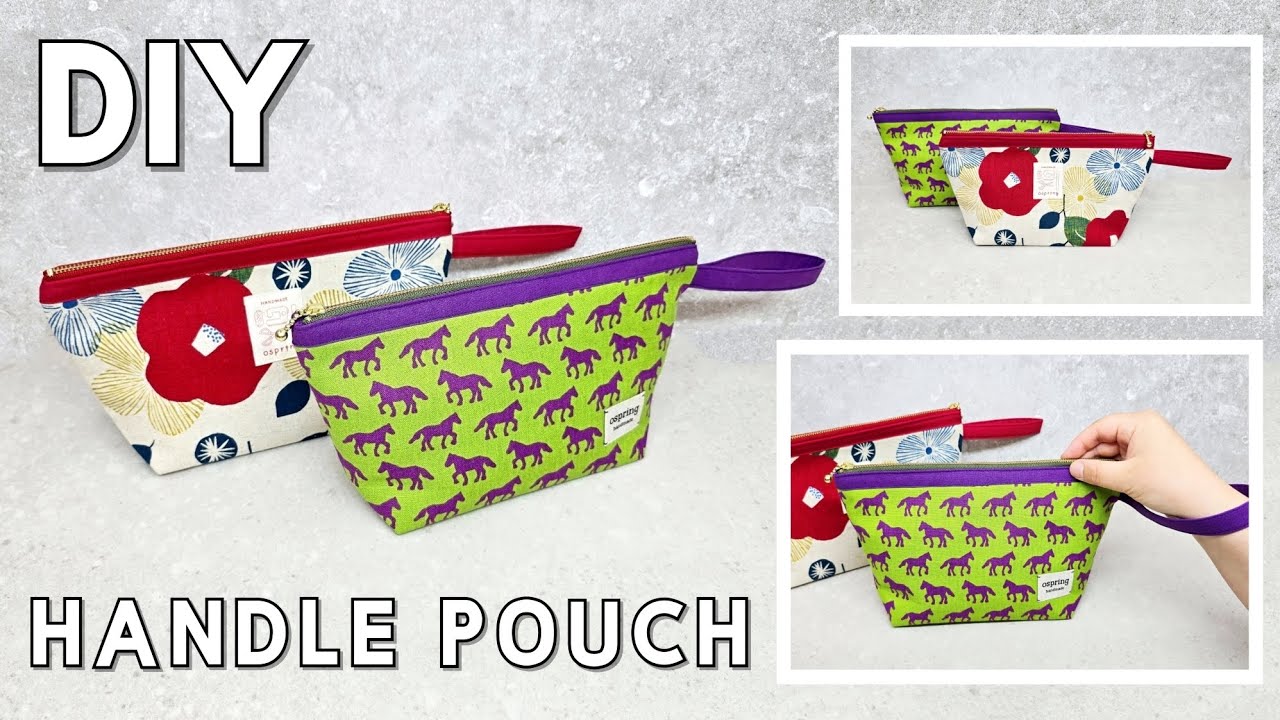 [DIY] Easy & Cute Handle Pouch (sub ENG) | How to sew Zipper Pouch ...