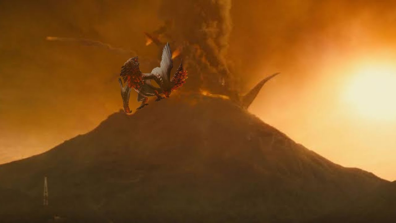 A Godzilla scene but with monster hunter roars (Rodan's awakening) (Pt ...