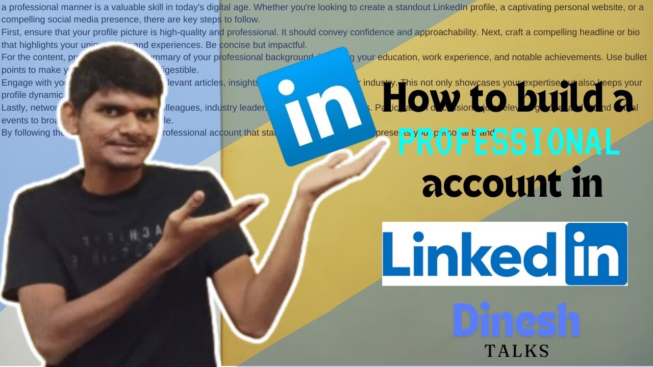 how to build a account in LINKEDIN and uses of LINKEDIN - YouTube