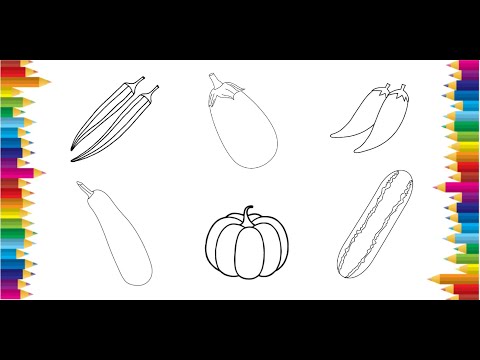 HOW TO DRAW VEGETABLES EASY | DRAWING & COLORING VEGETABLES FOR KIDS | CÓMO DIBUJAR VERDURAS |
