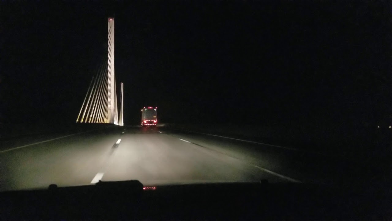 William V. Roth Jr. Bridge (Northbound) (Night) - YouTube