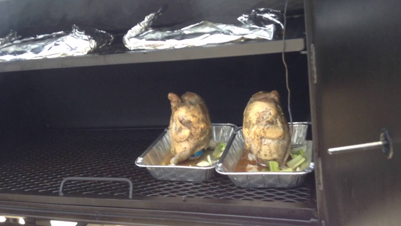 Ribs and Beer Can Chicken on the Shirley Fabrication Smoker - YouTube