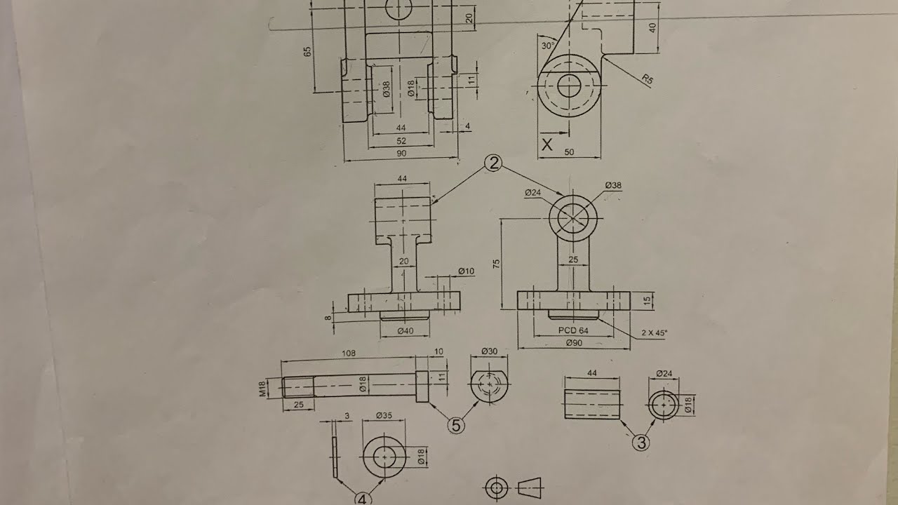 Mechanical Engineering Drawing /Assembly Drawing /Part 2️⃣ - YouTube