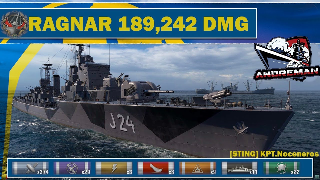 Ragnar Europejski niszczyciel Tier X World of Warships (wows) - YouTube