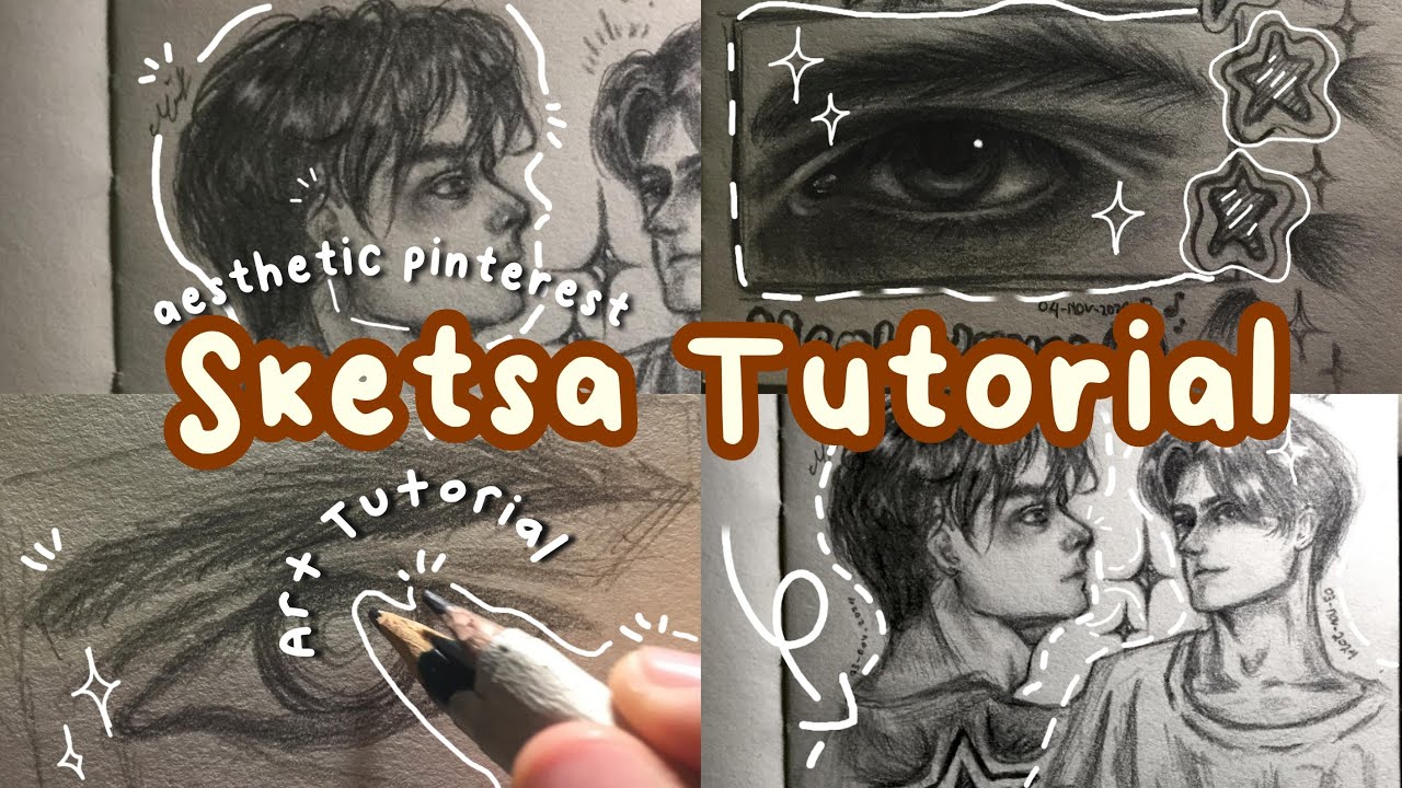 Tutorial sketsa aesthetic ala pinterest - YouTube