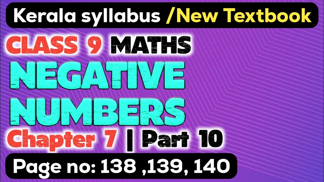 class 9 maths chapter 7 negative numbers page 139 138 140 kerala ...