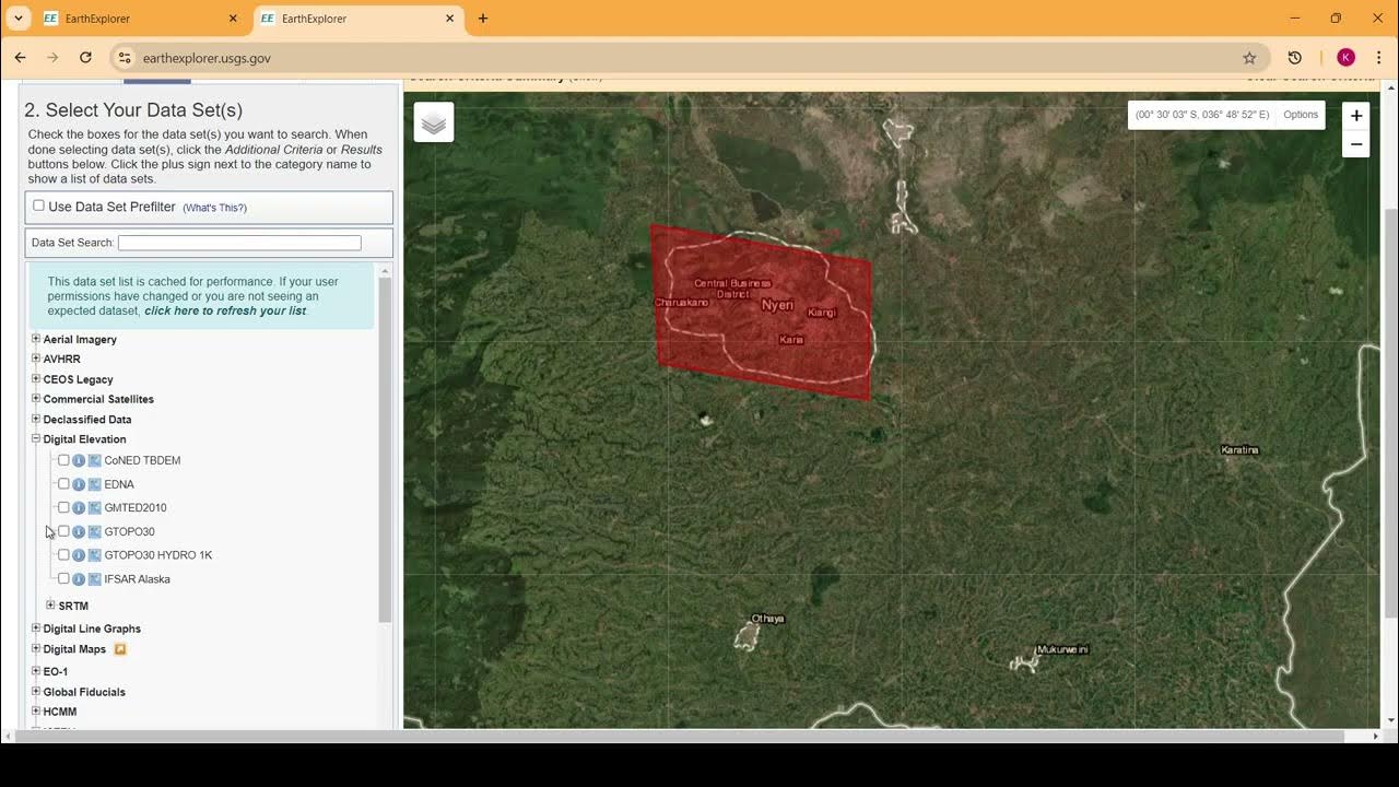 HOW TO DOWNLOAD DEM (DIGITAL ELEVATION MODEL) FROM USGS EARTH EXPLORE ...