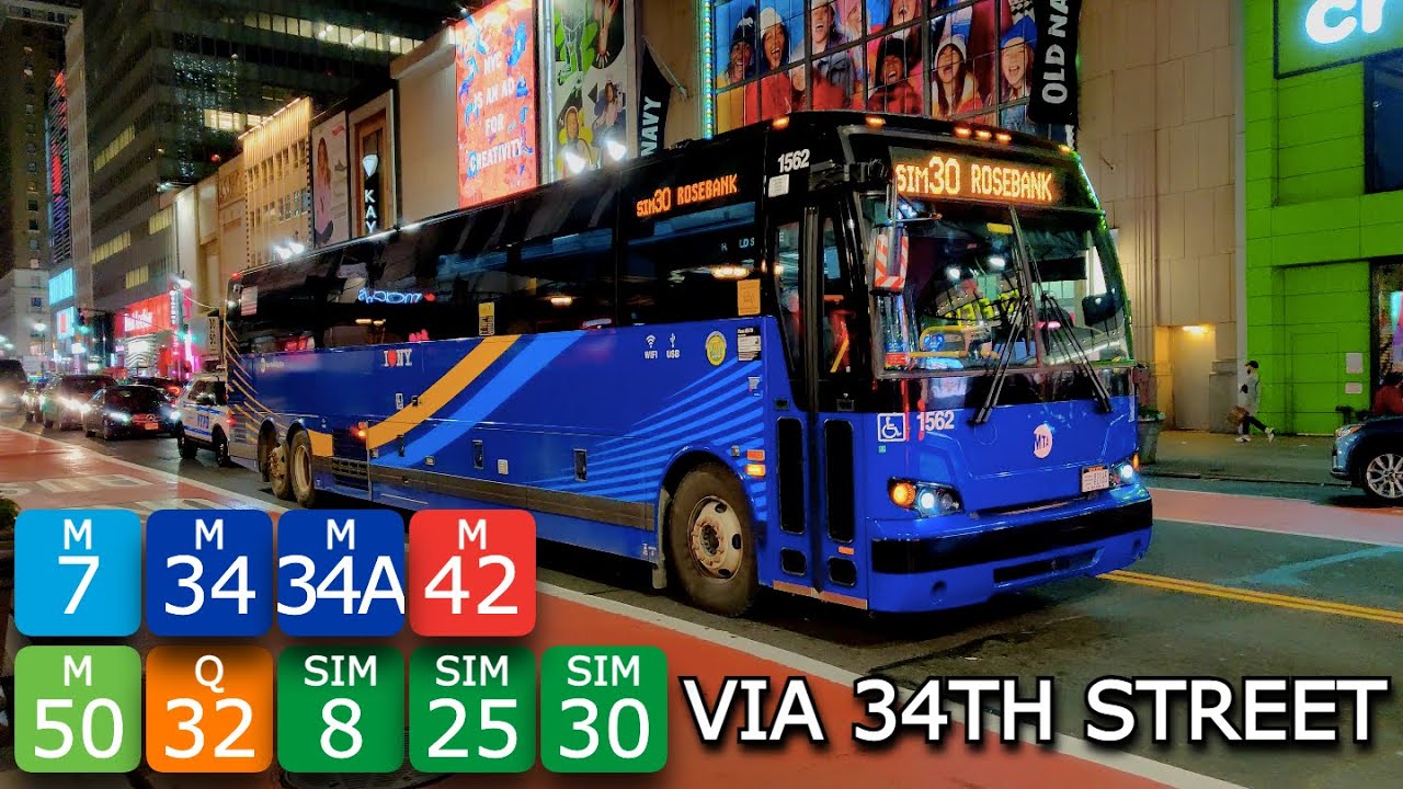 NYCT Bus, Coach USA, Greyhound: NYE 2021 34th Street Action (M7, M42 ...
