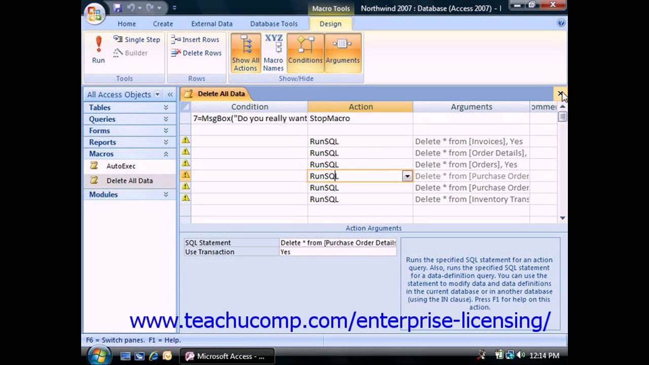 Microsoft Office Access Tutorial 2010 Macros Lesson 17.1 Employee Group Training - YouTube