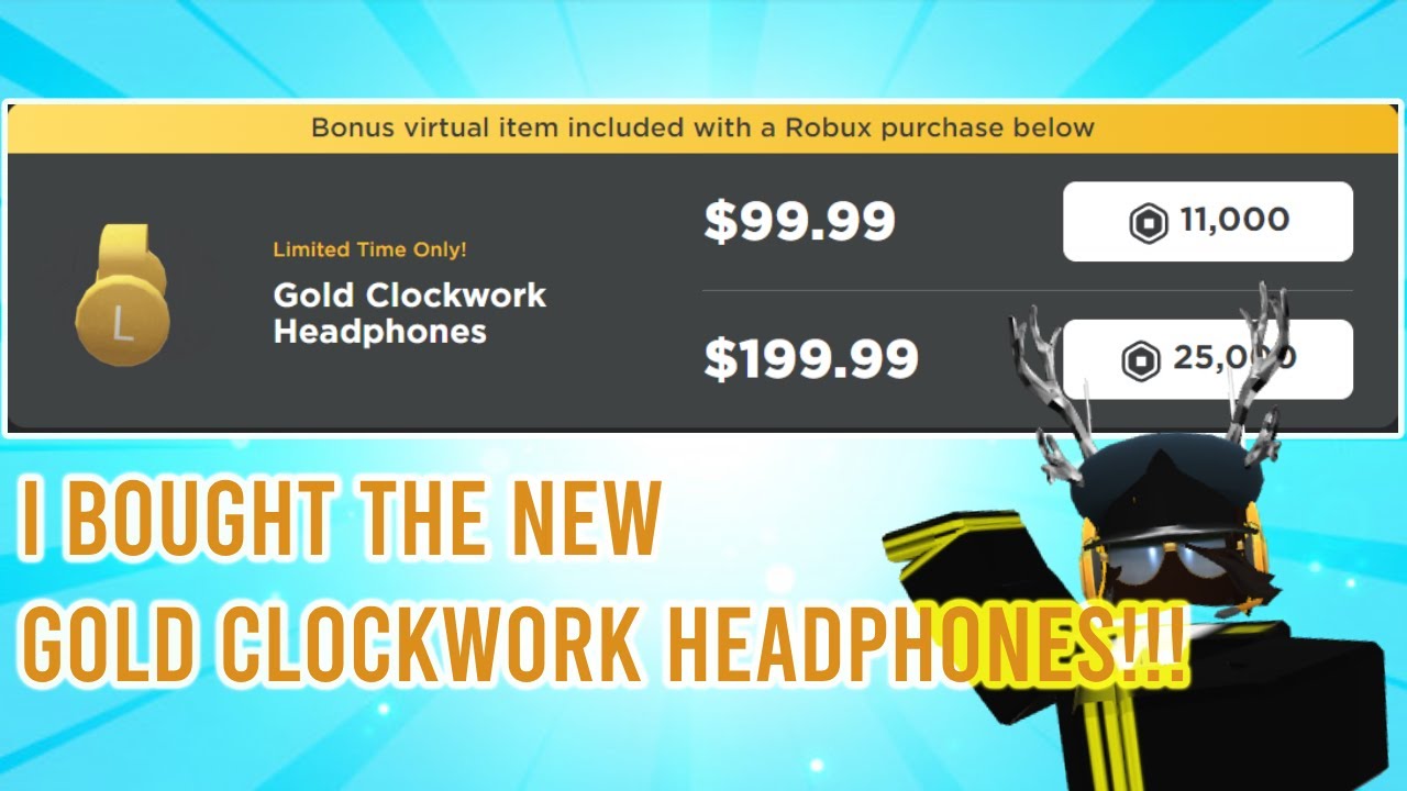 I GOT THE NEW GOLD CLOCKWORK HEADPHONES! (Roblox) - YouTube