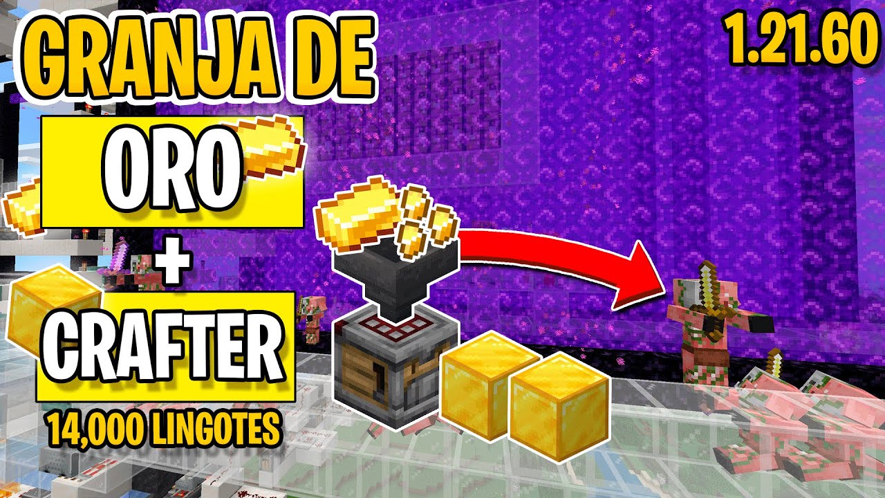La NUEVA Mejor Granja de Oro Minecraft Bedrock 1.21 - YouTube