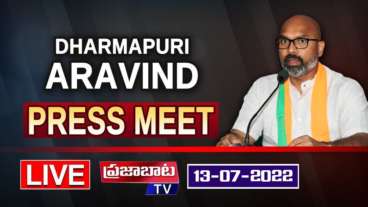 Arvind Dharmapuri,MP addressing the media at BJP State Office,Nampally ...