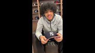 New York Yankees New Era 59Fifty Fitted Hat (Navy Pink Under Brim)