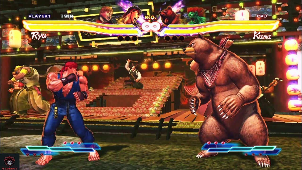 Street Fighter x Tekken Gameplay - Ryu & Bob VS Kuma & Blanka # ...