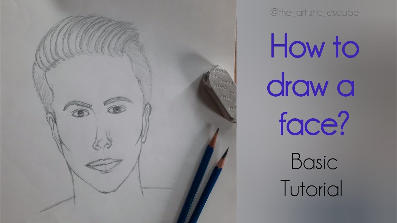How to draw a face? || Basic Portrait Tutorial || Portrait drawing for ...