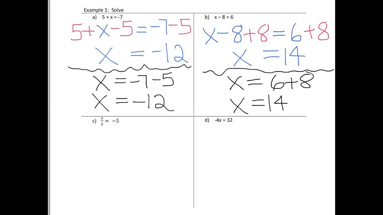 2.1 Solving Simple Equations - YouTube