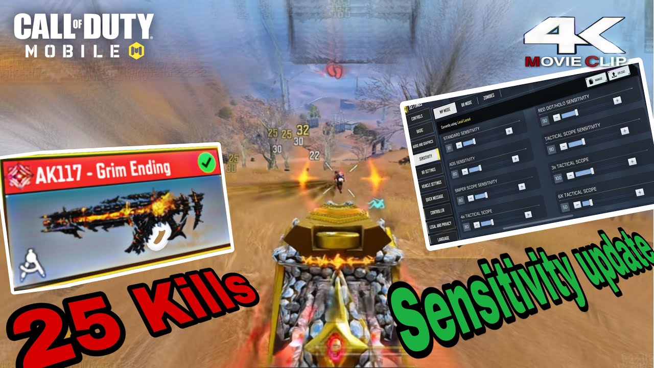 25 KILLS Solo vs Squad Gameplay + Best Sensitivity & HUD Settings | COD ...