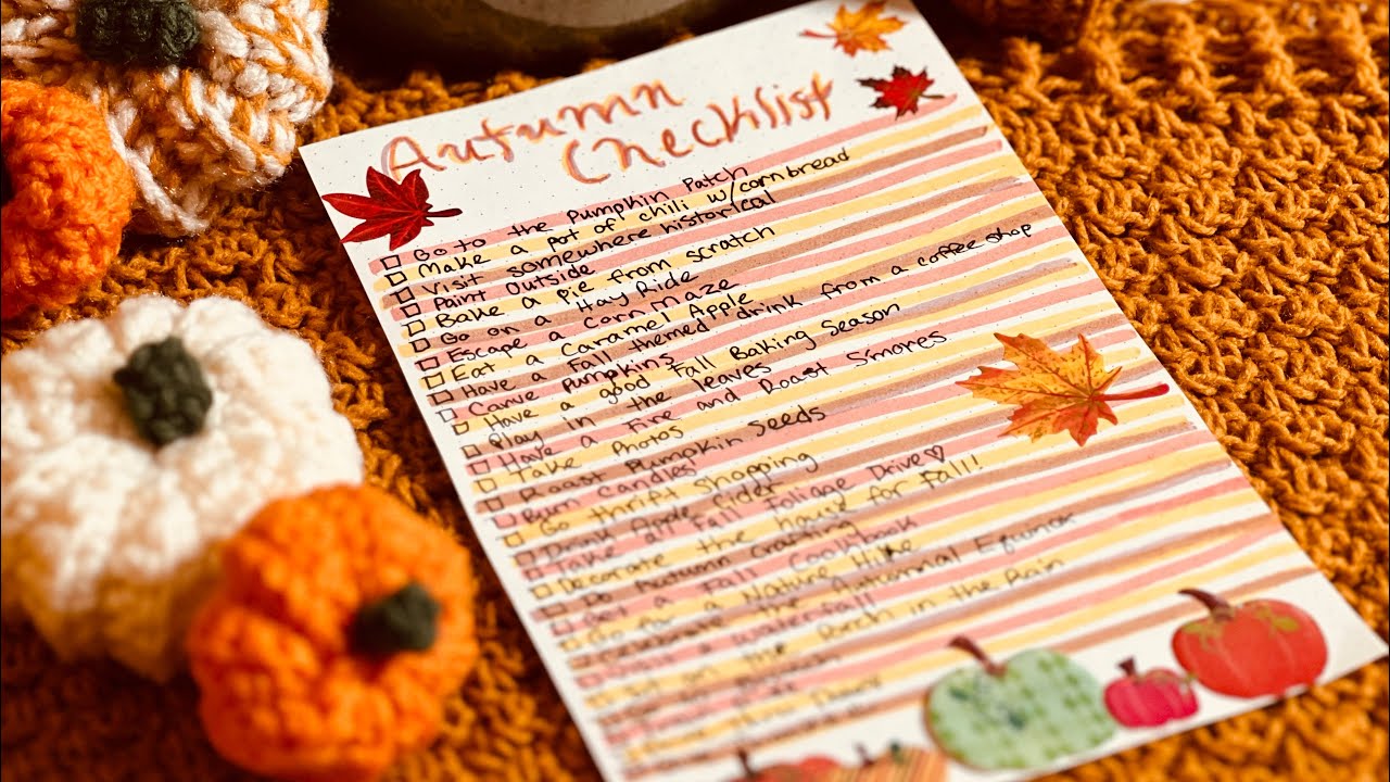 AUTUMN CHECKLIST• cozy things you can do in the fall season • - YouTube