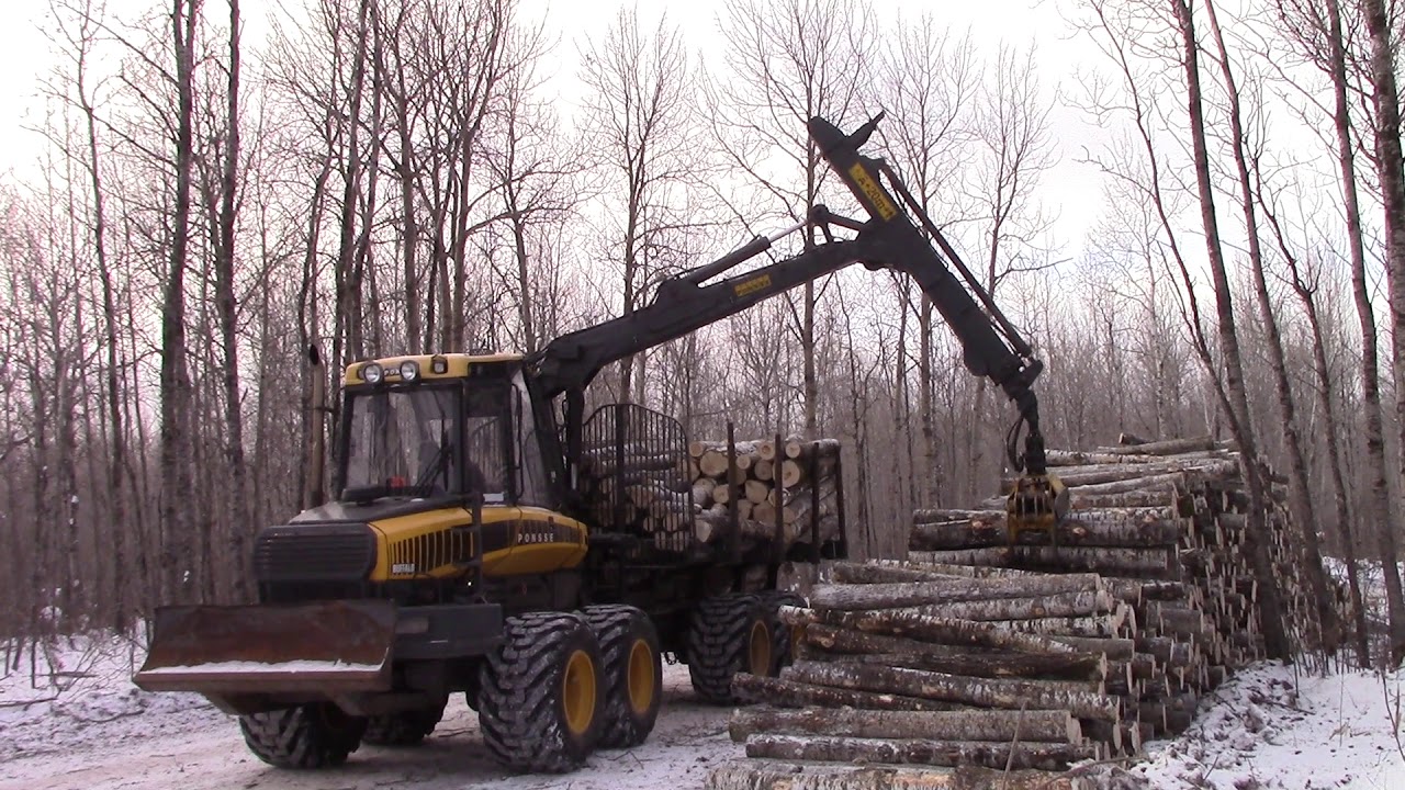 2010 Ponsse Buffalo Double Bunk 8 Wheeled Forwarder - YouTube