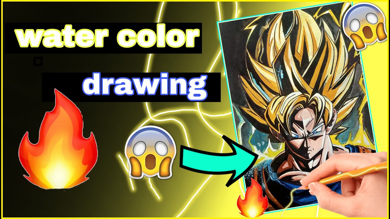 I draw #Goku in watercolor !!(SATISFING)🔥# goku - YouTube