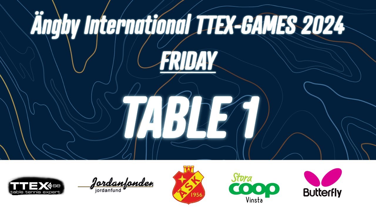 Table 1 - (Friday) Ängby International TTEX-GAMES 2024 - YouTube