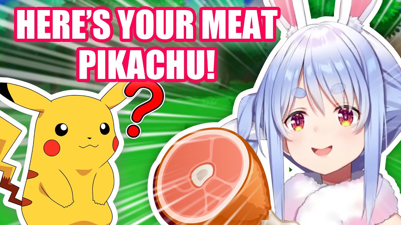 Pekora trying to Feed Meat to Pikachu 【Hololive English Sub】 - YouTube