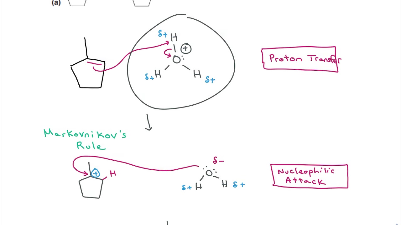 Exercise 9.12 - Draw the Mechanism for Acid Catalyzed Hydration - YouTube