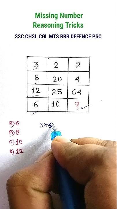 Missing Number| Reasoning Tricks in Hindi| Reasoning Classes for SSC CGL CHSL MTS CRPF RRB |# ...