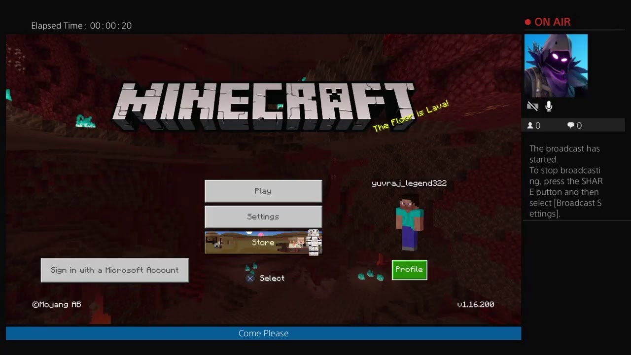Minecraft first live streaming - YouTube