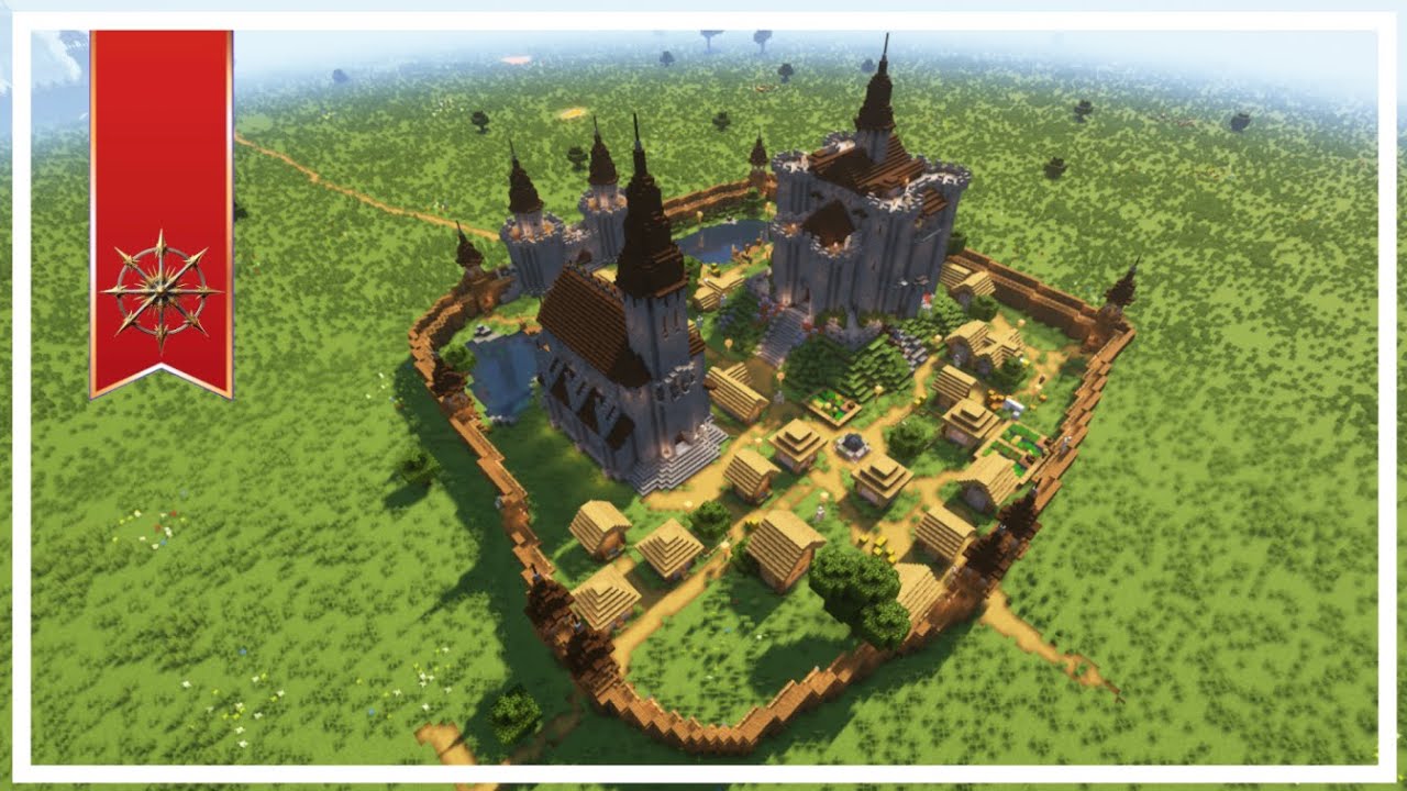 Simple Cobblestone Castle Town in Minecraft Timelapse - YouTube