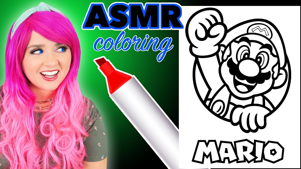 ASMR Coloring for Relaxation | Super Mario | Calming ASMR Sounds for ...