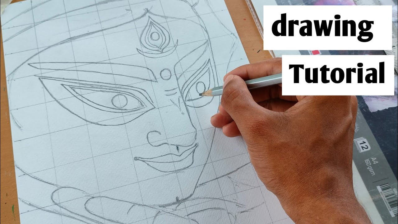 How to draw Devi Durga maa//easy Durga Mata drawing//Loomis method ...