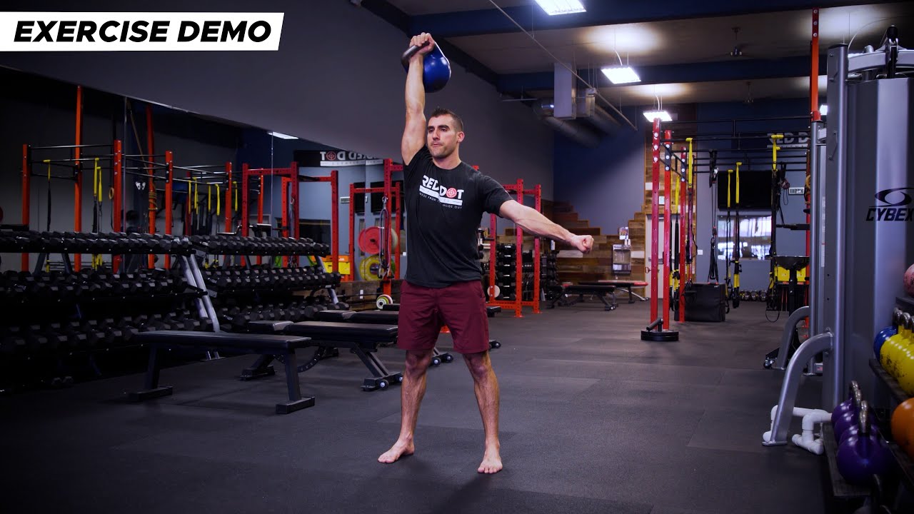 Kettlebell Single Arm Clean To Overhead Press | Exercise Demo - YouTube