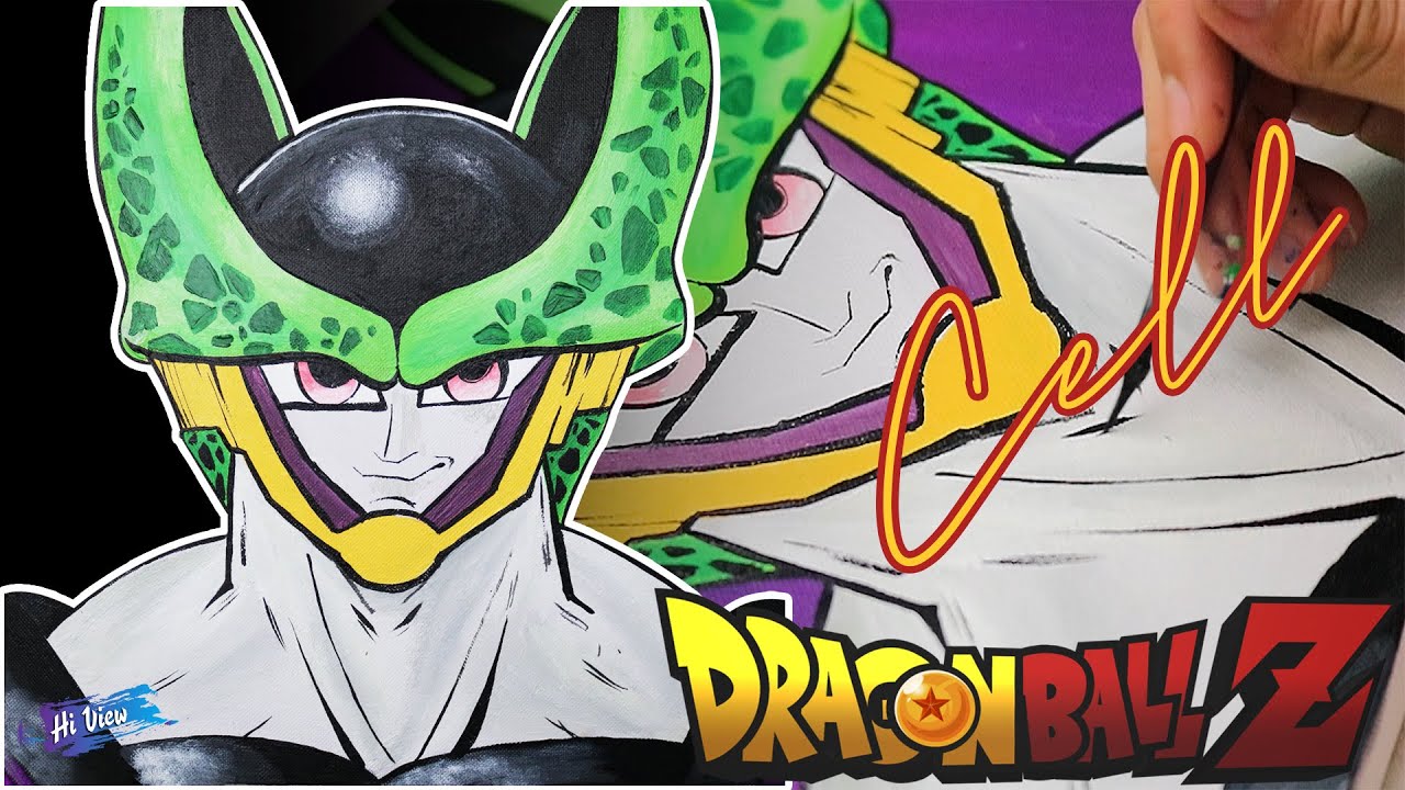 Acrylic Painting Tutorial | How to Draw Cell | Dragon Ball Z | Drawing ...