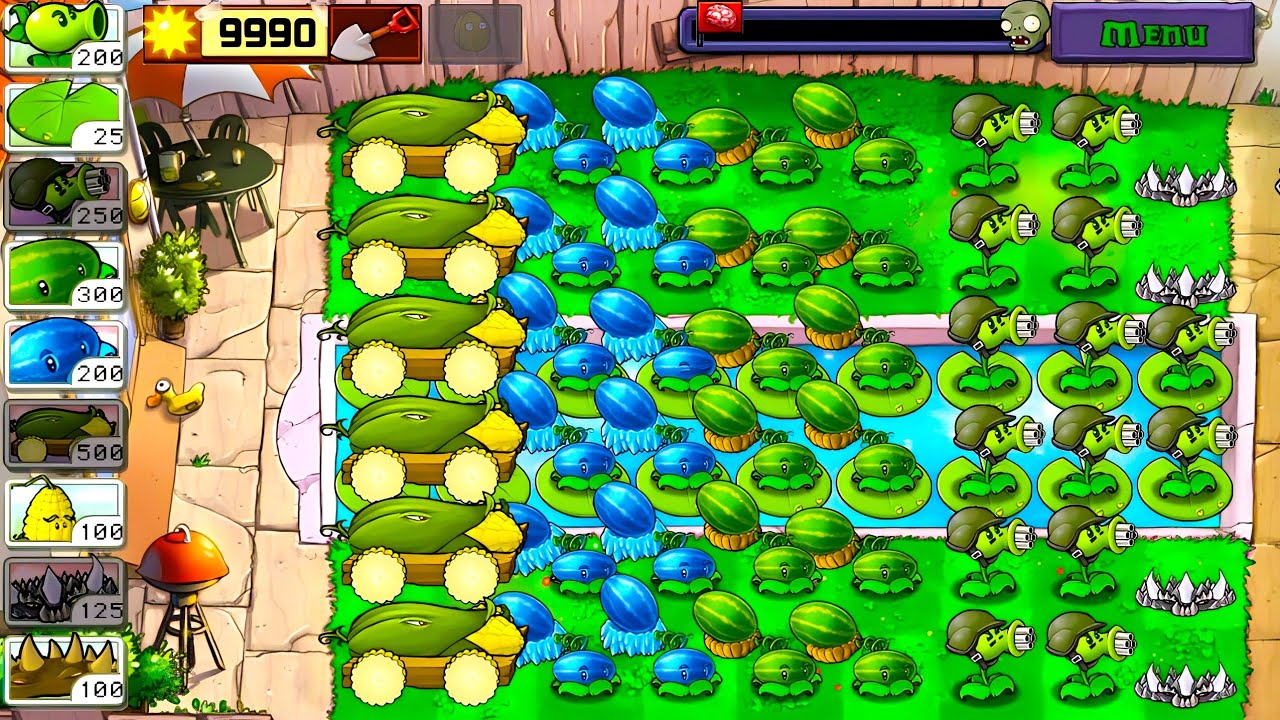 PVZ MOD *TOP CANNON, PULT, PEA AND SPIKEROCK COMBO VS ALL ZOMBIES ...