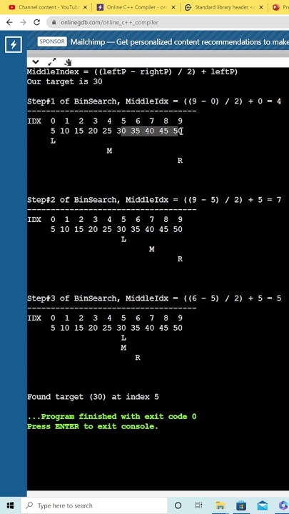 Binary Search Best Visualization Demo Shorts Algorithm Binarysearch Cpp Programming Youtube